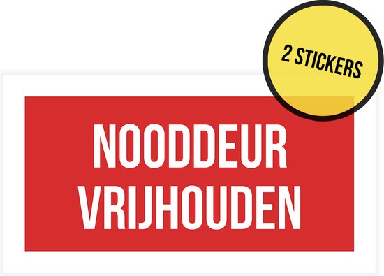 Pictogram/ sticker | "Nooddeur vrijhouden" | 30 x 15 cm | Brandweg ...