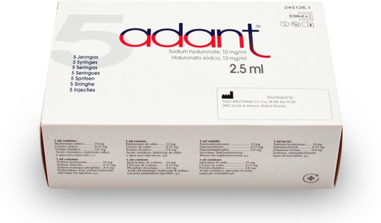 Adant 5 - Hyaluronzuur - 5 voorgevulde spuiten - zonder injectienaald ...