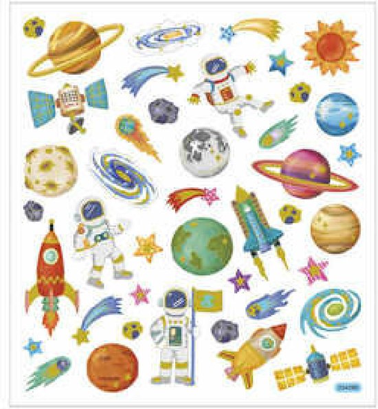 Stickers - Ruimte - 15x16,5 cm - 2 vellen | bol