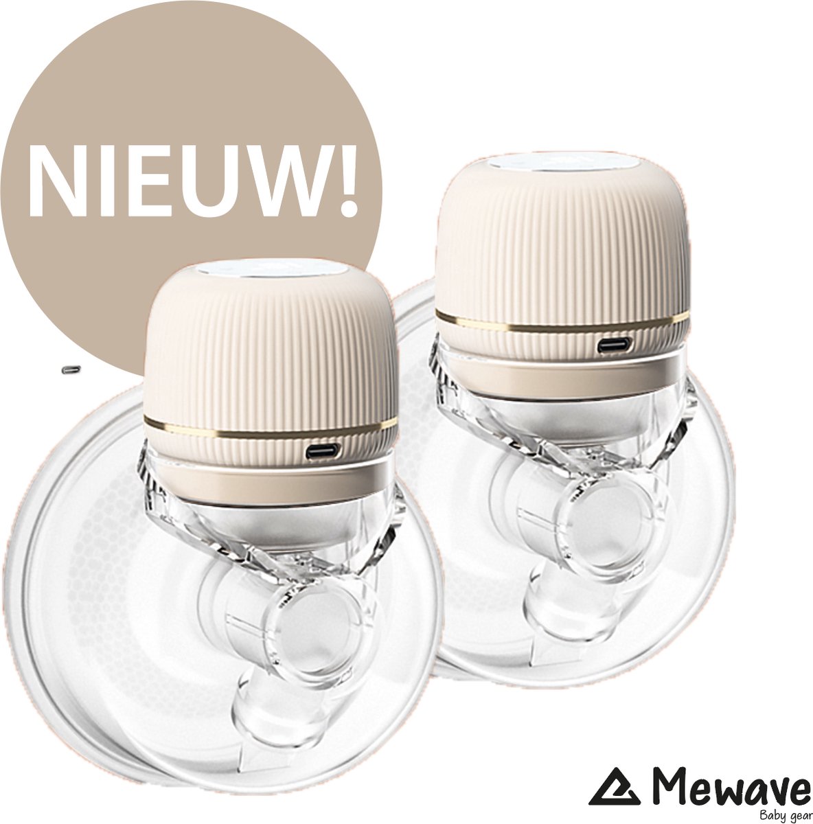 Mewave - Set - Dubbele elektrische borstkolf – wit – oplaadbare ...