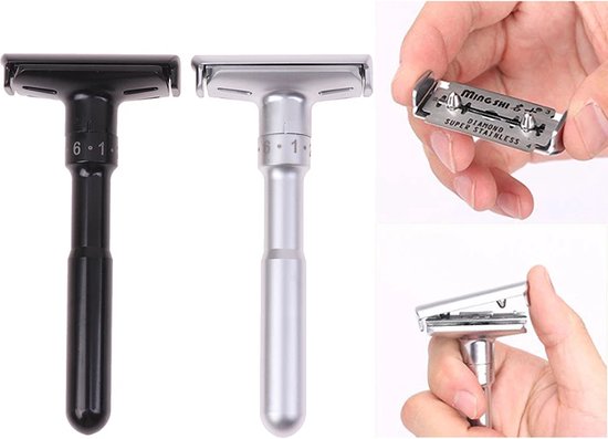 Dubbelzijdige Klassiek scheermes Verstelbare kop RVS | bol