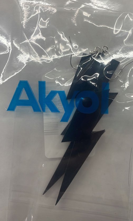 Oorbellen zwarte bliksemschicht- zwart - oorbel- Cadeau- neon zwarte ...