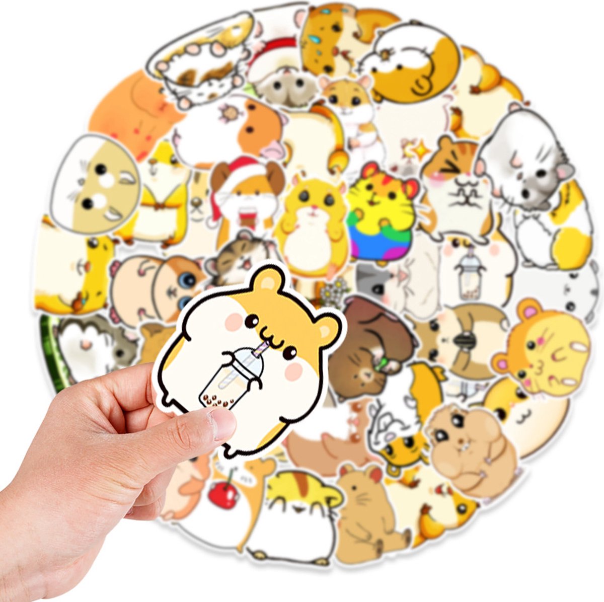 Vrolijke Hamster Stickers | 50 stuks | Stickermix voor laptop, muur ...