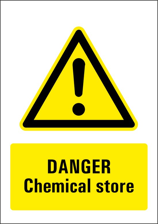 Danger chemical store sticker 148 x 210 mm | bol