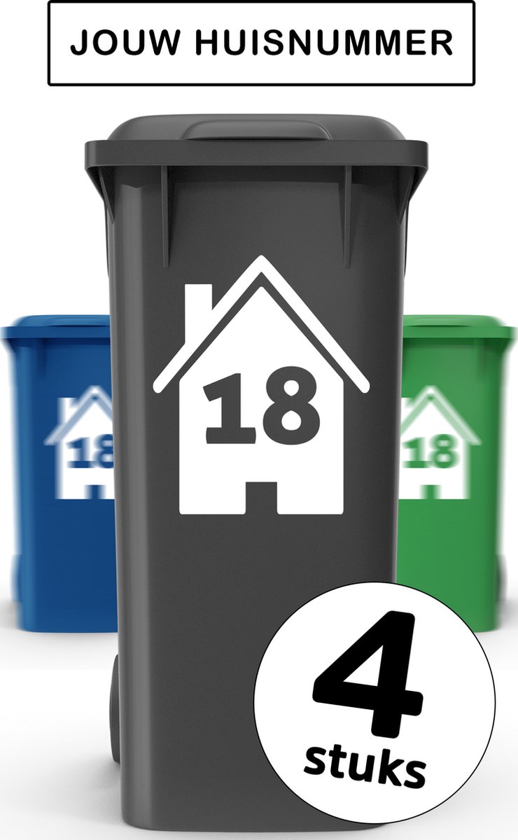 Container Stickers - Voordeelset 4 stuks - 15x20 cm - Container / Kliko ...