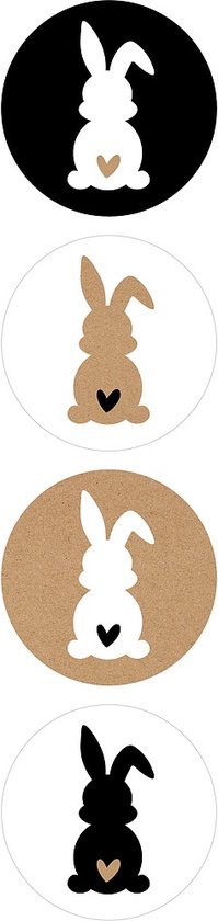 Sticker Pasen - Konijn - Bunny - Hart / Hartje - Sluitsticker ...