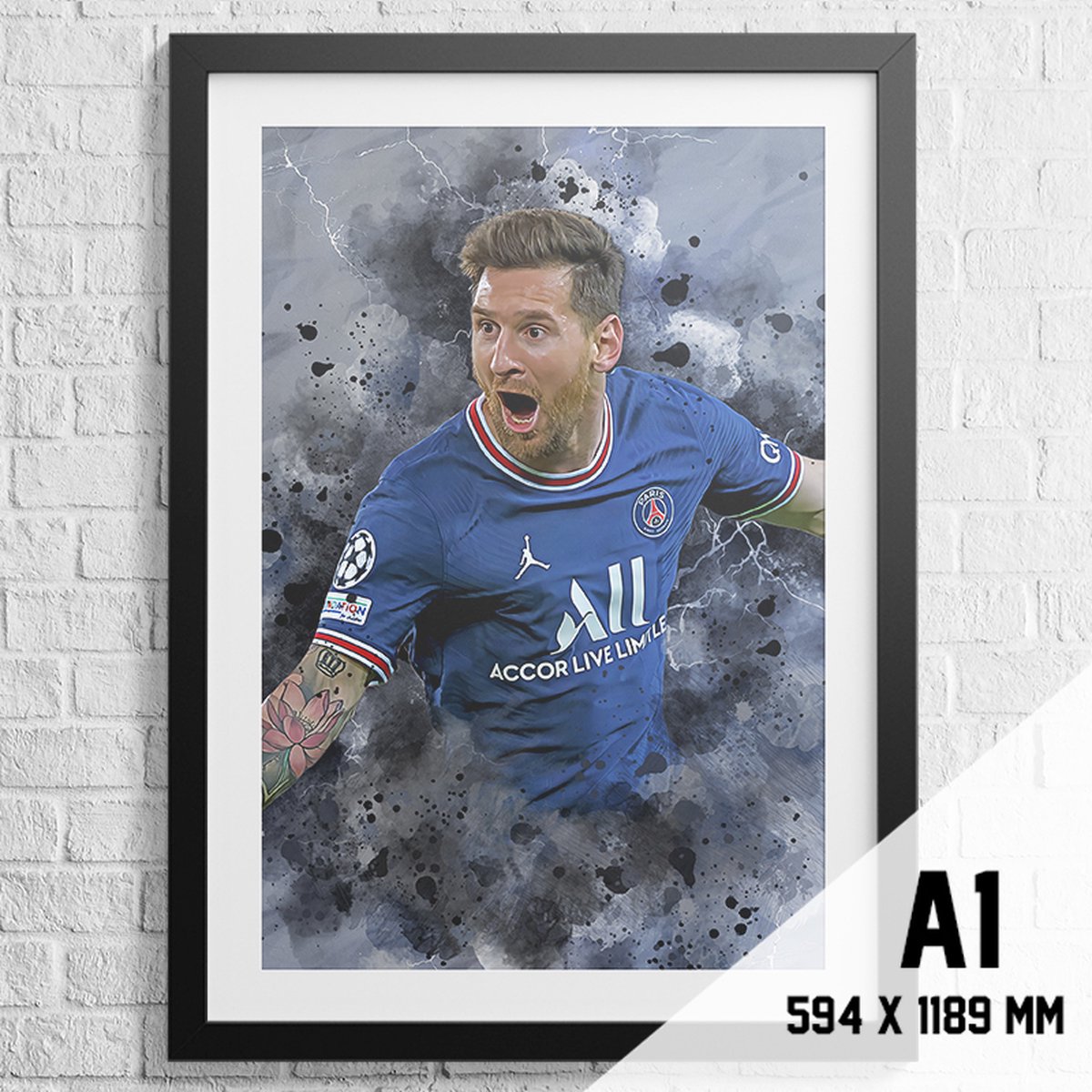 Poster Lionel Messi PSG - Paris Saint German - Geschikt om in te ...