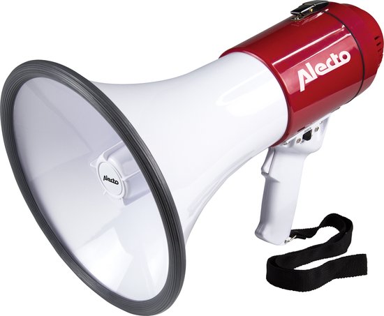 Alecto TRM-1000 Megafoon - 50W/25W RMS en Ingebouwde sirene - Wit ...