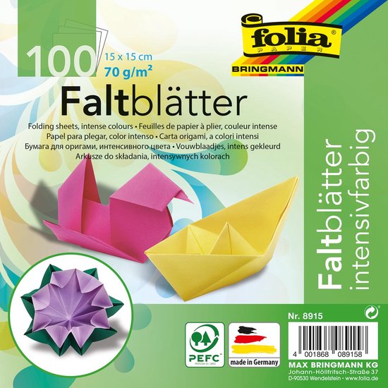 Folia vouwblaadjes ft 15 x 15 cm, pak van 100 blaadjes 60 stuks | bol