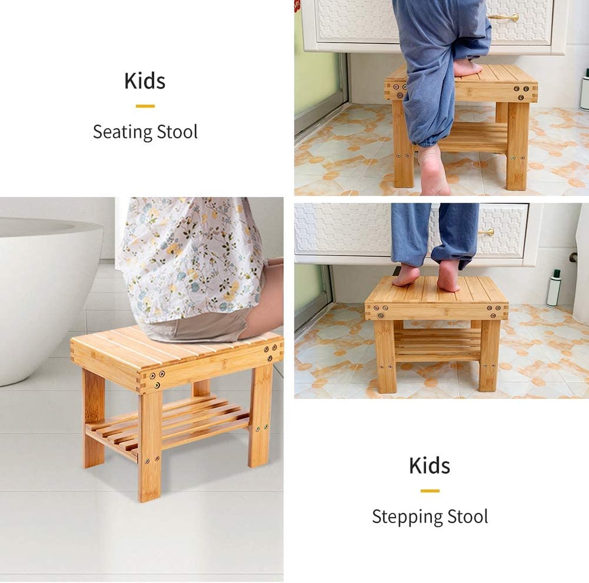 Petit tabouret de siège en Bamboe pour enfants, tabouret de rasage pour ...