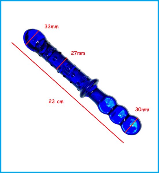 Dildo Van Blauw Kristalglas 23 Cm Anaalplug Anale Dildo Dia Ø 3 3