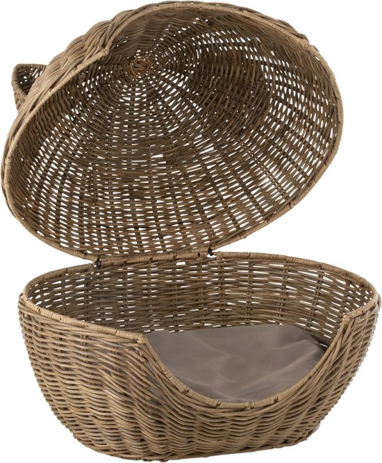 J-Line Kattenmand+Kussen Rotan Naturel | bol