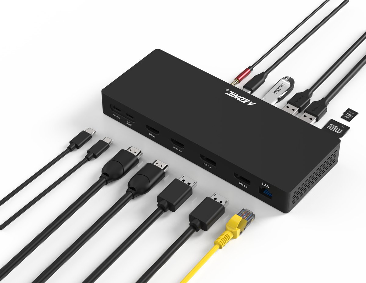 A-KONIC USB-C Laptop Docking Station met Dual 4K Display HDMI ...