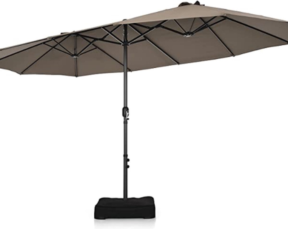 Dubbele parasol met standaard, 460 x 270 cm, parasol, groot XXL, uv ...