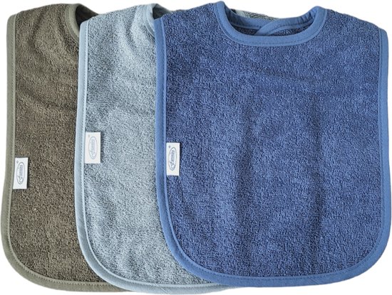 Funnies slab - set van 3 - groen grijs en blauw - baby slabbetjes | bol