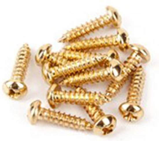 tuner/string tree mounting screws, vintage Strat, gold, 12 pcs | bol