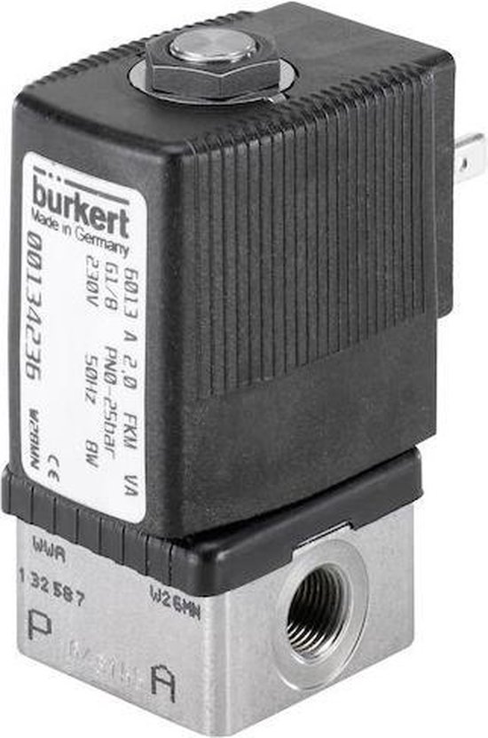 G1/4'' 24V DC RVS Magneetventiel FKM 0-6bar - Burkert 6013 125317 ...