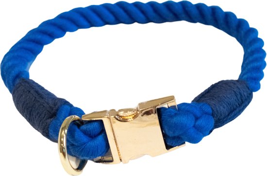 Meritosh Halsband + Leiband Set 100% Katoen Handgemaakt Blauw 150cm ...