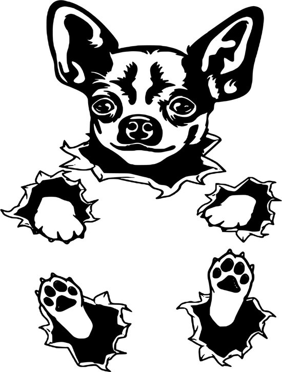 Auto - Raam sticker Dog - Hond - Hondenkop - Poten - Wall art ...