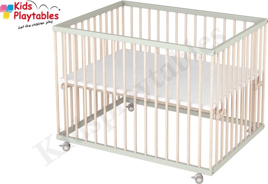 SÄMANN® Baby Box Premium 75x100 Groen-Naturel en in hoogte Verstelbare ...
