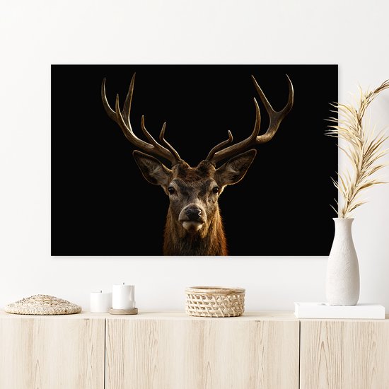 Canvas Schilderij Edelhert met Gewei | bol