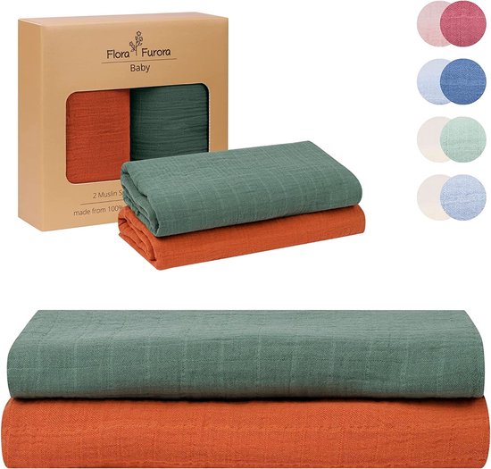 Inbakerdoek voor baby's 0-9 maanden, 120 x 120 cm: zachte mousseline ...