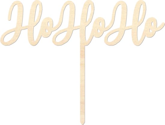 Houten caketopper / taarttopper - HoHoHo - Taart / Cake topper op bestelling gemaakt | bol