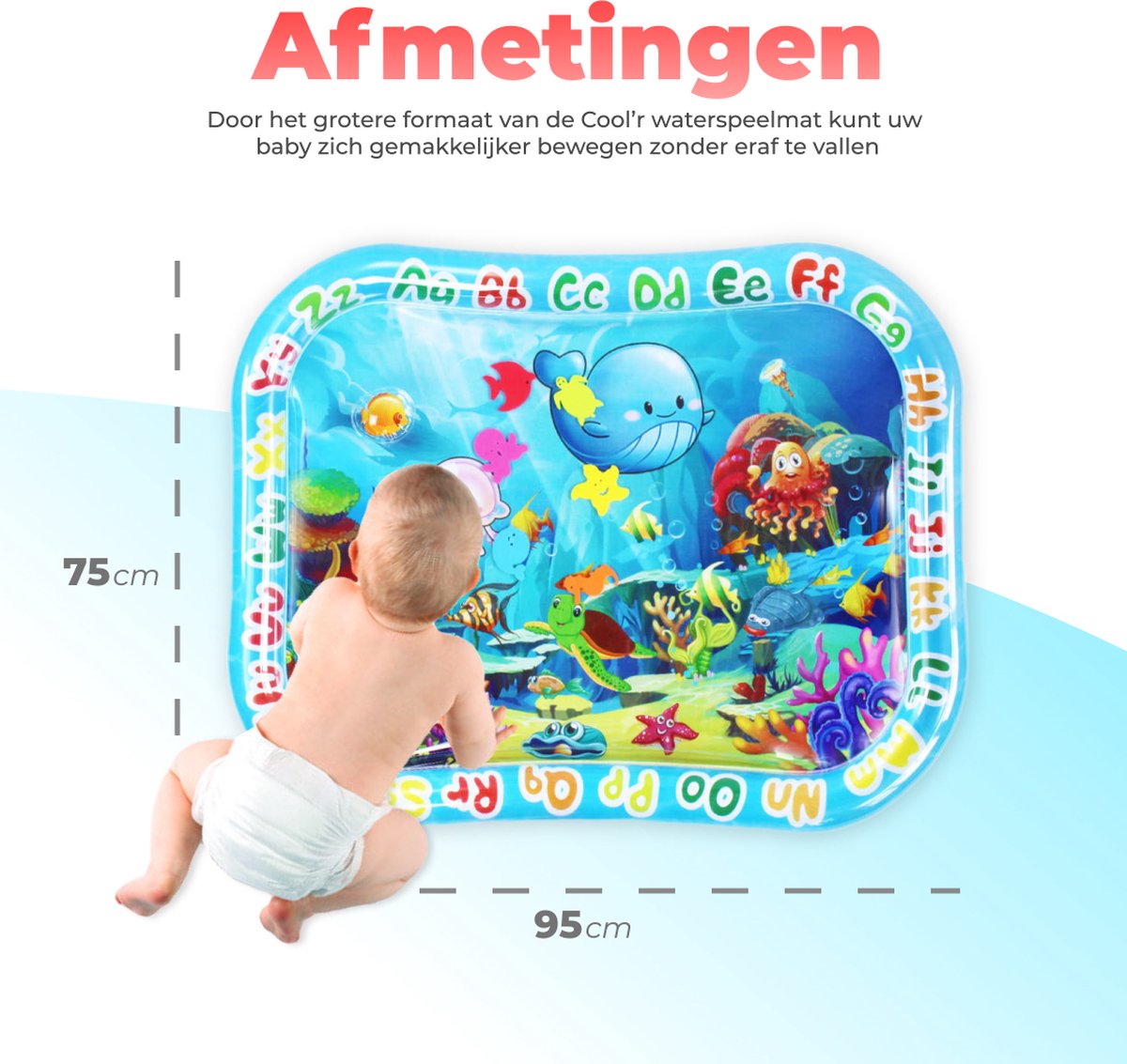 COOL'R® XXL Waterspeelmat - Met geluid - Speelmat - Opblaasbaar baby ...