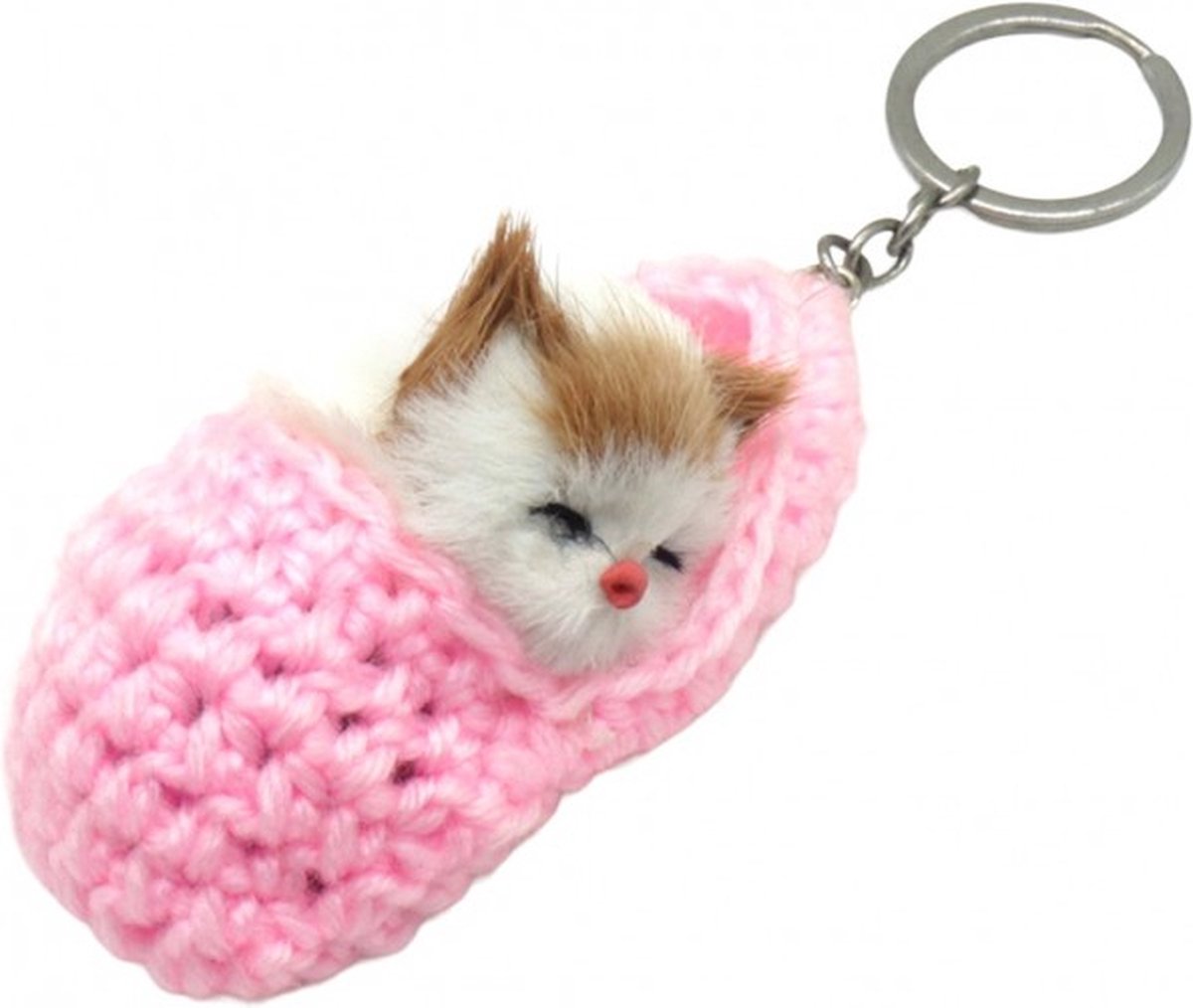 Een schattig en lief poesje (10cm x 5cm) slapend in een pantoffel. Een ...