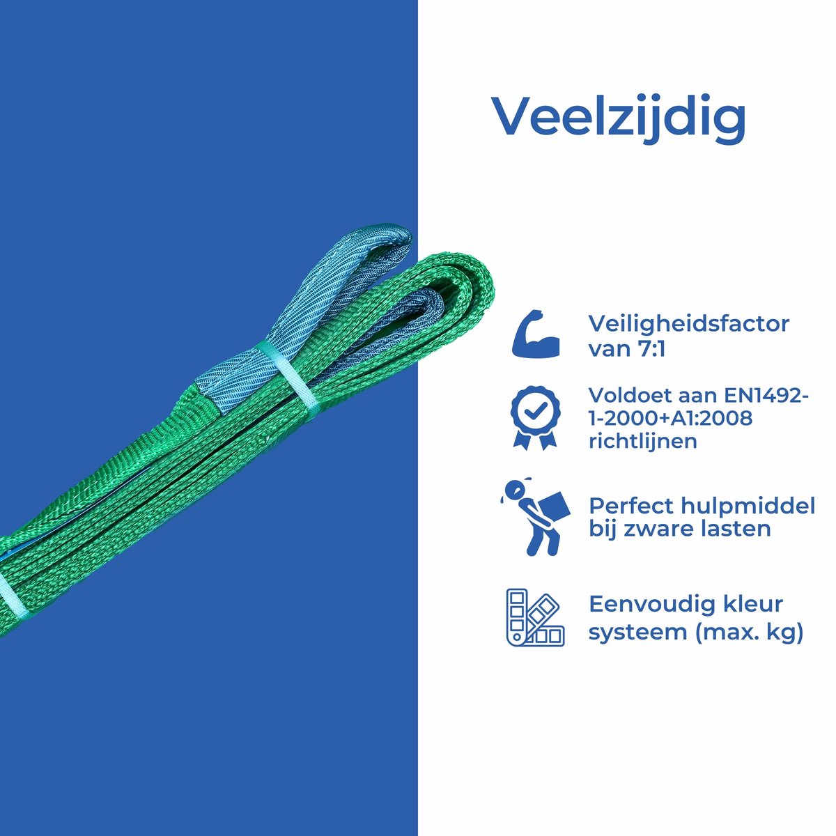 TETRA Hijsband - Werklast 2 Ton - Lengte 4 Meter - Hijsbanden - Heffen ...