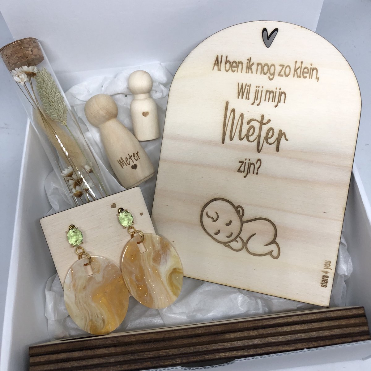 Geschenkbox Wil jij mijn METER zijn? | beige | neefje | houten ...