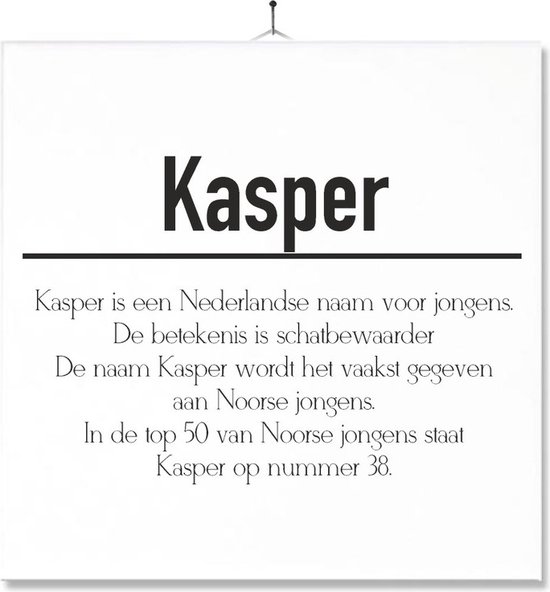 Tegel Met Opdruk | Betekenis | Kado | Cadeau | Met Naam - Kasper | bol