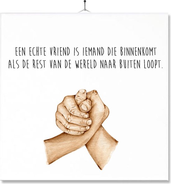 Tegel Met Opdruk Vrienden Vriendschap Een Echte Vriend Is Iemand