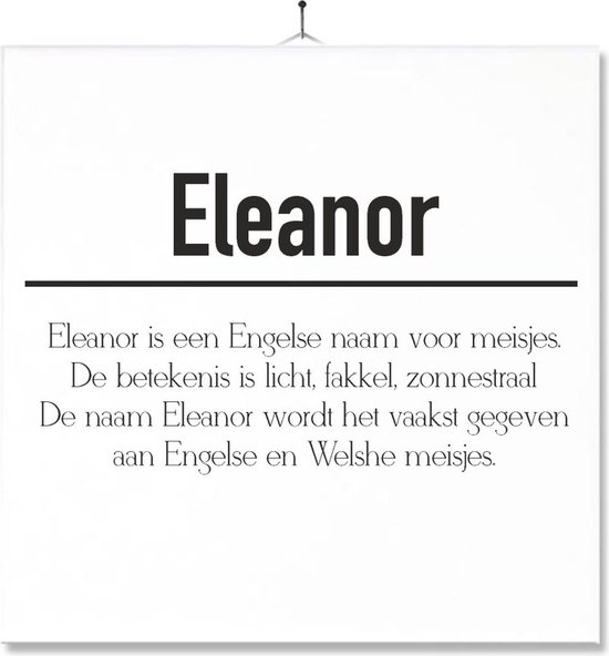 Tegel Met Opdruk | Betekenis | Kado | Cadeau | Met Naam - Eleanor | bol