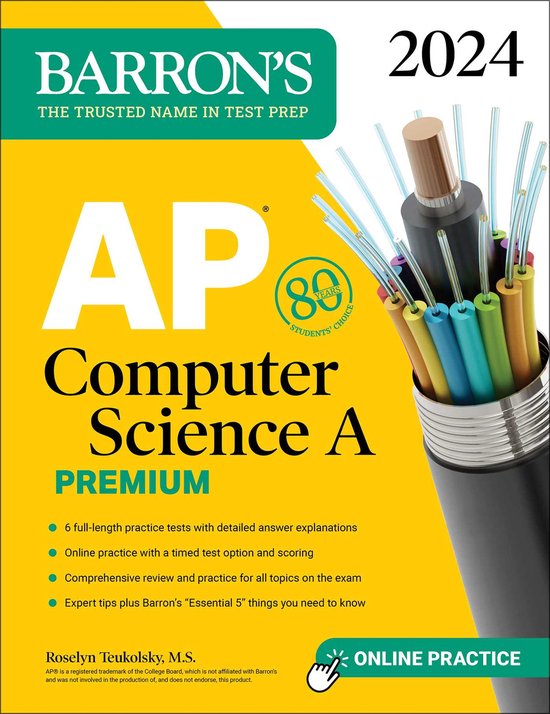 Barron's AP- AP Computer Science A Premium, 2024: 6 Practice Tests ...