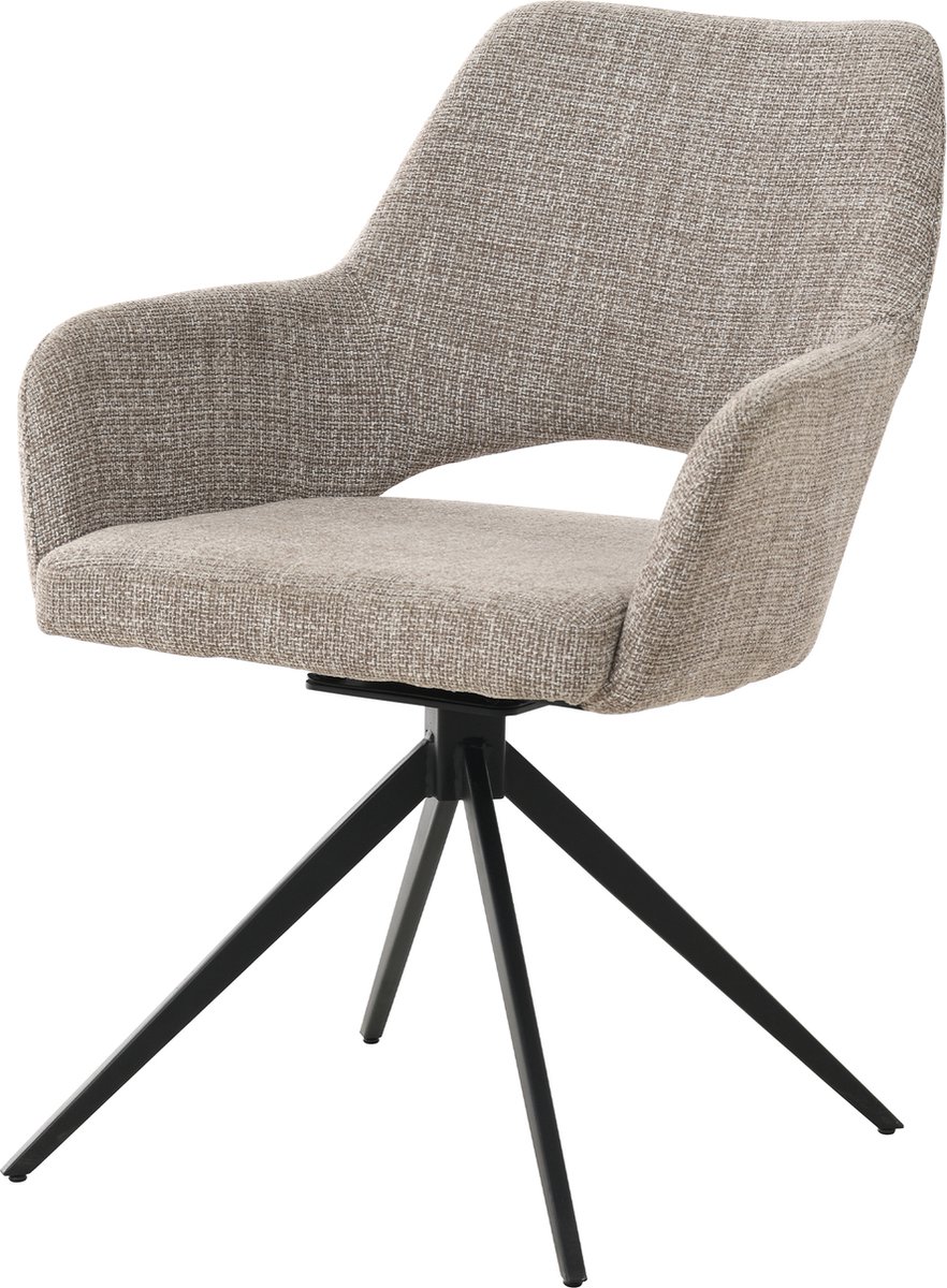 Nova Eetkamerstoel - Beige - Weave Stof - Draaistoel - Design ...