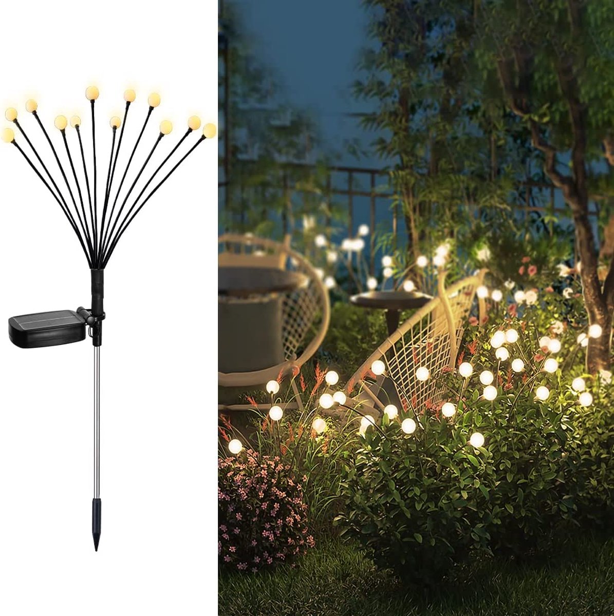 1+1 gratis - solar Tuinverlichting - Sfeerverlichting - 6 pots ...