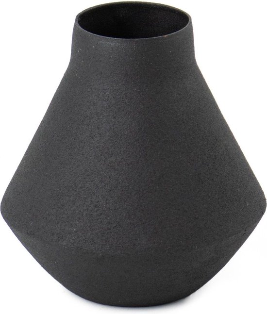 Metalen vaasje zwart - 3x7x8cm - Kolony - Black | bol.com