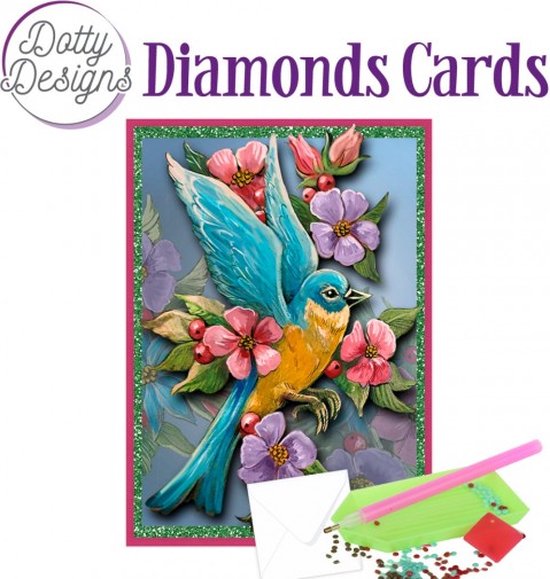 Diamond Painting Dotty Design Diamonds Cards | Flying blue bird | bol