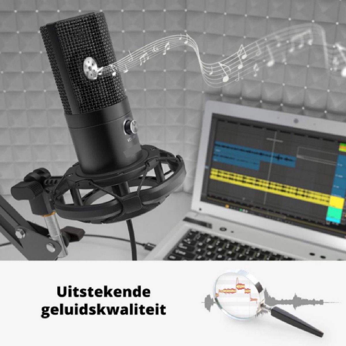 Microfoon Arm Met Microfoon - Mic Standaard Met Popfilter - Mic Houder ...