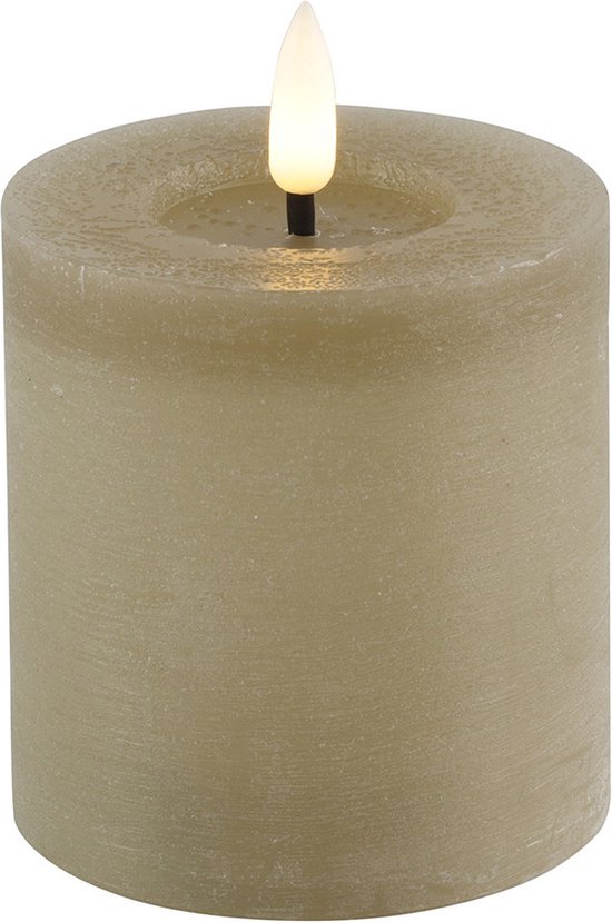 Countryfield Lyon LED kaarsen/stompkaarsen - 2x - beige - D7,5 x H8 cm ...