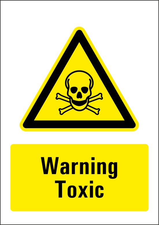 Warning toxic bord - kunststof 297 x 420 mm | bol