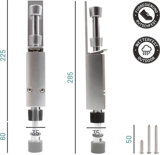 Kick&Fix Deurhouder voor binnen en buiten, met frontservice, robuust ...