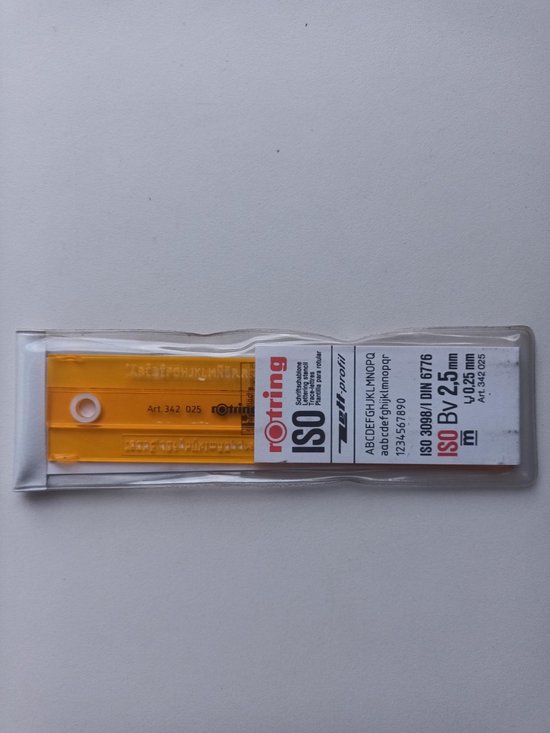 LETTERSJABLOON ROTRING 0.25X2.5MM 342025 ISO3098/1 DIN6776 | bol