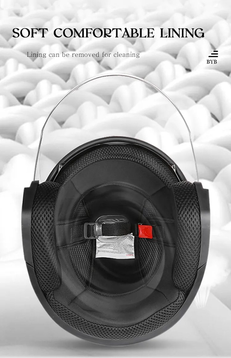 Scooterhelm – Blauw - Scooter Helm - Jethelm – Hoofd Omtrek 56/62 CM ...