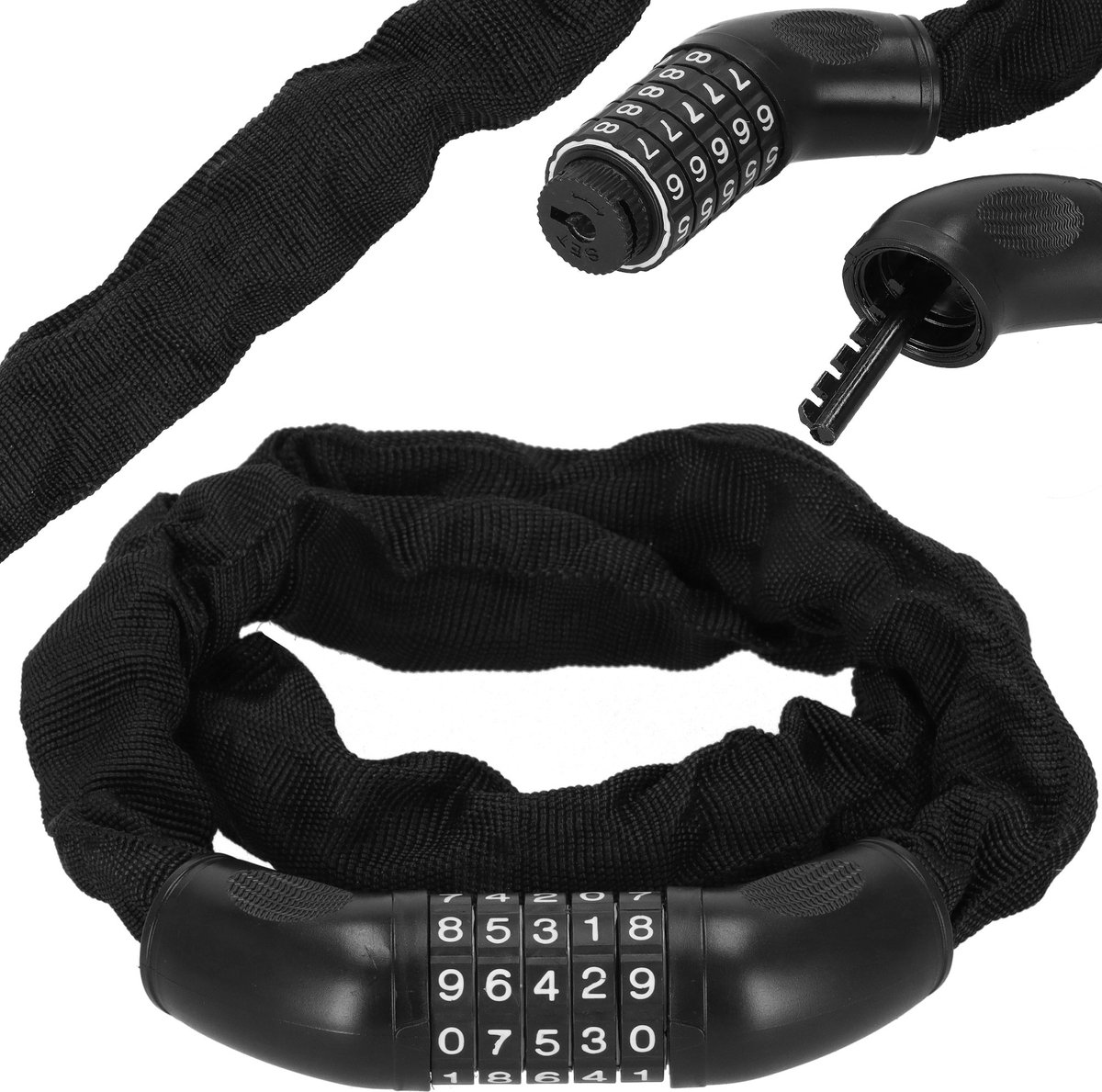Springos Fietsslot - Kettingslot - Cijferslot - 98 cm - Zwart | bol.com