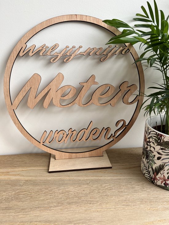 Wil je mijn meter worden? - Houten cirkel - Decoratief - Naamhoepel ...