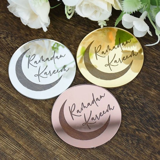 Ramadan - Eid Mubarak - Cupcake versiering - Diameter 5 cm - Per 5 ...