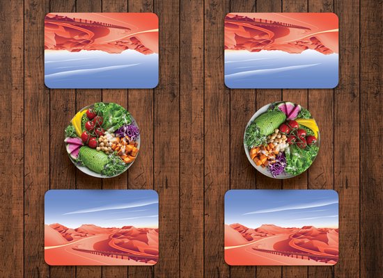 BWK Flexibele Placemat - Getekende Weg door de Woestijn - Set van 4 ...