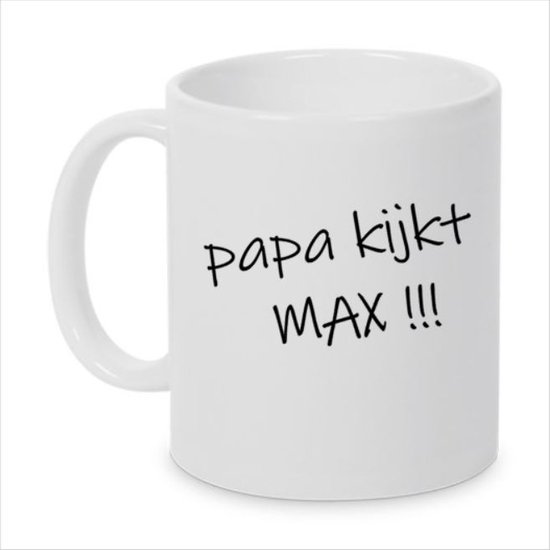 Mok met tekst: Niet storen , papa kijkt MAX !!!, Bedrukte mok, Beker met tekst,... | bol.com